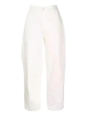 Maison Kitsuné Cropped Straight-leg Jeans - White