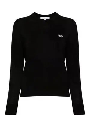 Maison Kitsuné Maison Kitsuné Baby Fox-Patch Crew Neck Sweater Black