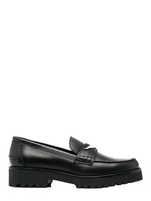 ZADIG&VOLTAIRE Zadig&Voltaire Black Calf Leather Loafers With Wings Plaque
