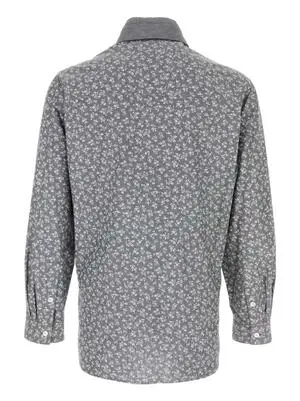 Yohji Yamamoto Floral-print Cotton Shirt - Grey