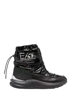 EA7 Logo-print Quilted Snow Boots - Black