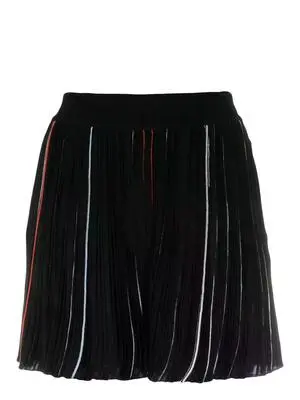 Sonia Rykiel Paris Pleated Stripe Shorts - Black