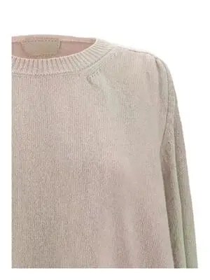 RAMAEL Crew Neck Long Sleeve Sweater With Cut-out Detail - Grey