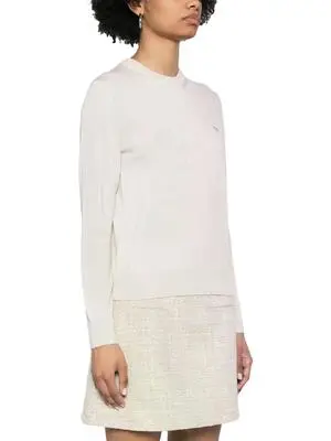 Maison Kitsuné Baby Fox-patch Crew Neck Sweater - Neutrals