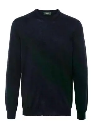 ZANONE Fine-knit Virgin Wool Blend Sweater - Blue