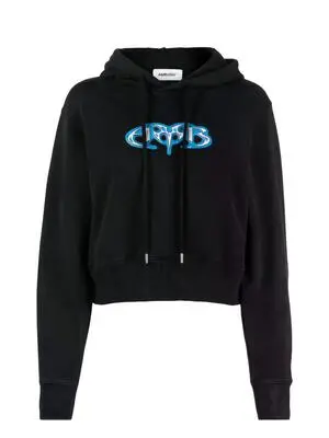 AMBUSH Cotton Cropped Logo Hoodie - Black