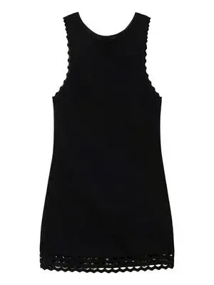 TWINSET Fine-knit Crew Neck Sleeveless Top - Black