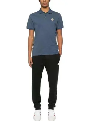 Moncler Logo-patch Polo Shirt Blue