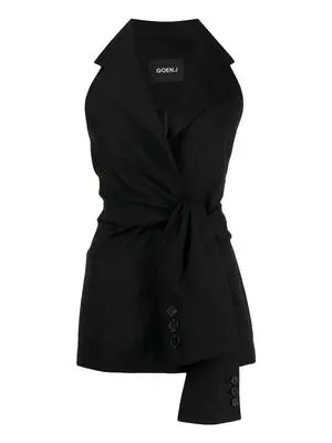 Goen.j Sleeveless Knot-detail Blazer - Black