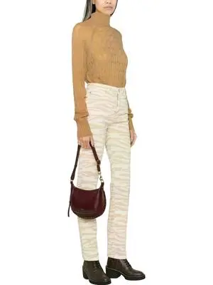 Etro Cable Knit Roll Neck Jumper - Brown