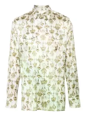 Givenchy Chandelier-print Silk Shirt - Neutrals