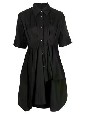 JNBY Asymmetrical Mini Dress With Pleat Detailing - Black