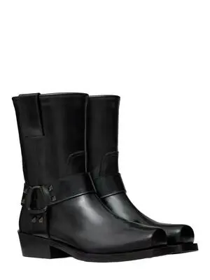 Valentino Garavani 40mm Rockstud Biker Boots - Black