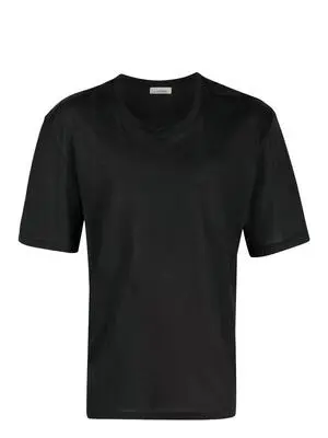 LANEUS Plain Crew-neck T-shirt - Black