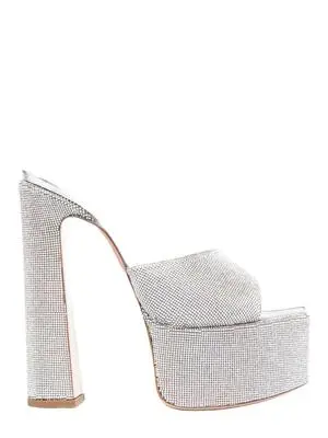 LE SILLA Nina 170mm Crystal Embellished Platform Sandals - Silver