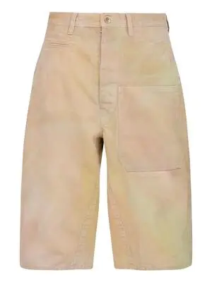 MAISON MARGIELA High-waisted Cotton Shorts - Neutrals