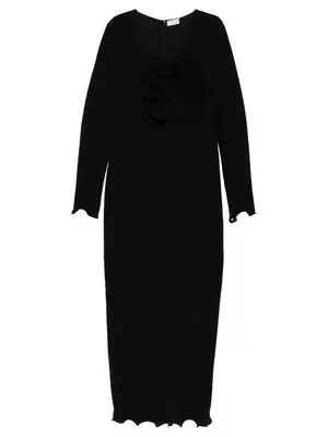 Magda Butrym Floral-appliqué Maxi Dress - Black