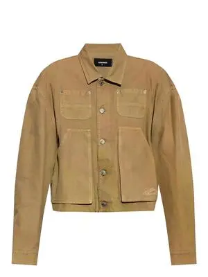 Dsquared2 Cotton Jacket With Button Fastening - Neutrals