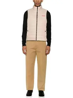 Hugo Logo-print Quilted Gilet - Neutrals