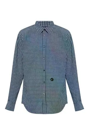 Dsquared2 Logo-patch Plaid Cotton Shirt - Blue