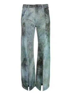 WEINSANTO Stud-embellished Bootcut Trousers - Blue