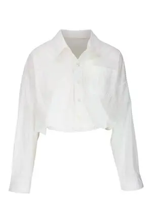 R13 Cropped Cotton Shirt - White