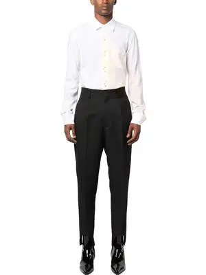 RANDOM IDENTITIES Random Identities Black Tapered Stirrup Trousers