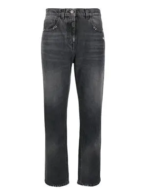 Palm Angels Straight-leg Distressed Jeans - Grey