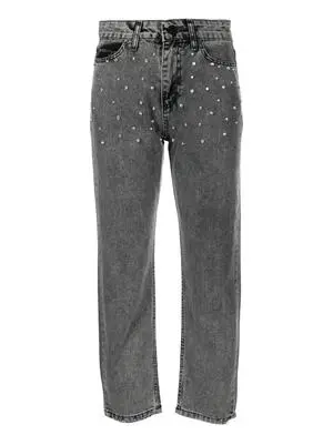 ANA RADU Ana Radu Crystal Embellished Cropped Jeans