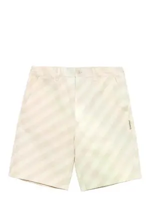 Marni Striped Diagonal Denim Shorts - Neutrals