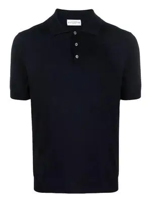 BALLANTYNE Short-sleeve Cotton Polo Shirt - Blue