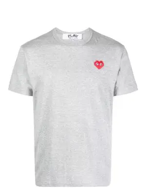 Play Comme Des Garcon Short-sleeve Cotton T-shirt Grey