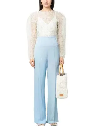 RÓHE Pressed Crease Wide-leg Trousers - Blue