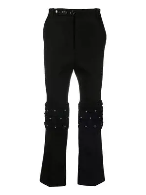 NAMACHEKO Cropped Crystal-embellished Flared Trousers - Black
