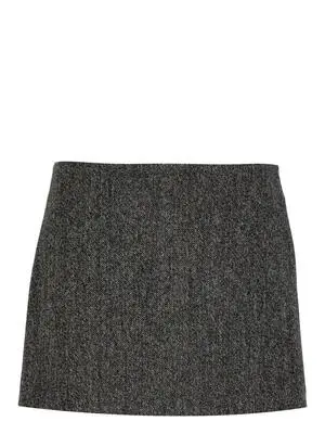 PINKO A-Line Skirt In Grey Wool Blend