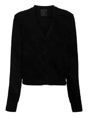 Givenchy 4g Jacquard V-neck Cardigan - Black