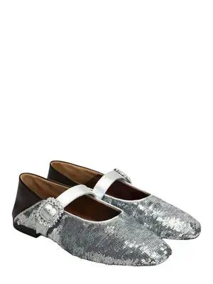 WALES BONNER Wales Bonner Sequined Ballerina Shoes With Buckle Detail