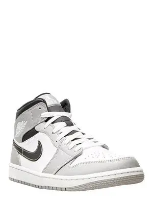 JORDAN Air 1 Mid Light Smoke Sneakers - Grey