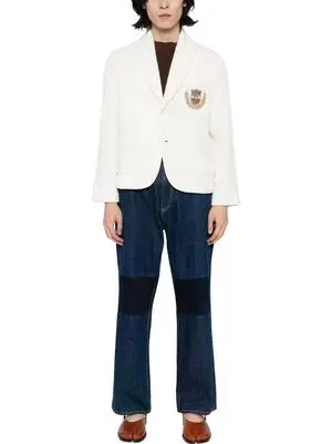 BODE Embroidered Logo-appliqué Blazer - Neutrals