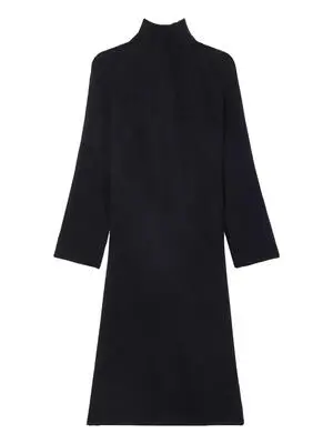A.p.c. High-neck Ribbed Knit Midi Dress - Black