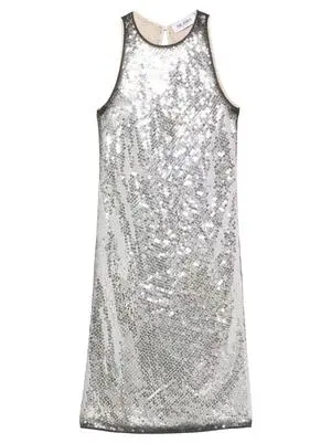 Attico Sequin-embellished Mini Dress - Silver