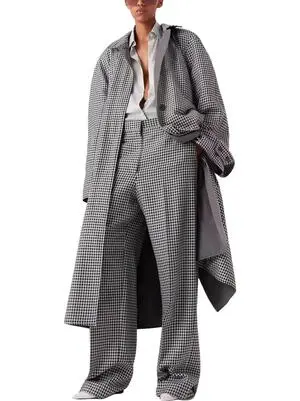 Stella McCartney Checked Reversible Car Coat - Black
