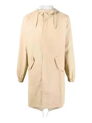 Rains Coated Fishtail Drawstring-hood Parka - Neutrals