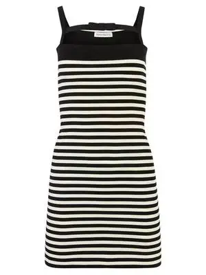 Nina Ricci Stripe Pattern Mini Dress - Black