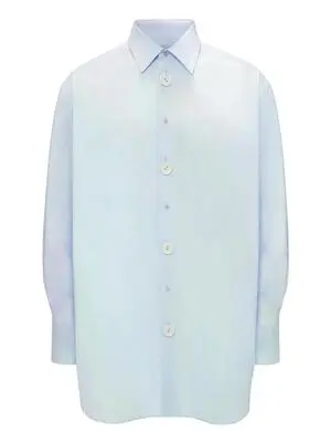 JW Anderson Anchor-embroidered Cotton Shirt - Blue