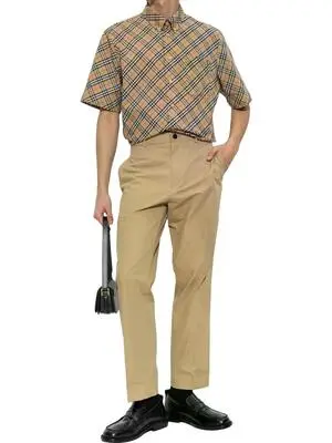 Burberry Cotton Trousers - Neutrals