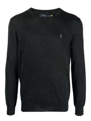 Polo Ralph Lauren Embroidered Pony Knit Jumper - Grey
