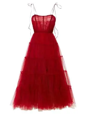 ANA RADU Tulle Maxi Dress - Red