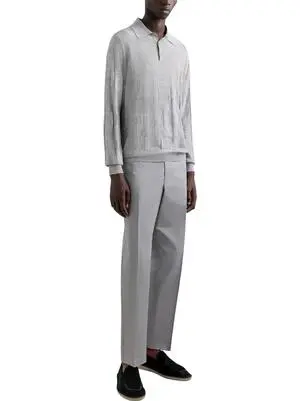 Dolce & Gabbana Fine-knit Polo Shirt - Grey