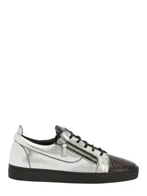 GIUSEPPE ZANOTTI Frankie Zip-up Low-top Sneakers - Silver